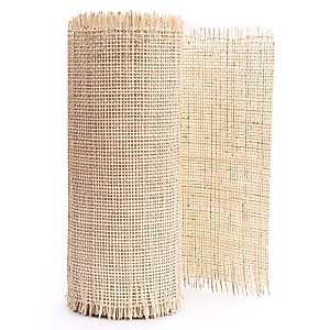 CLAYNIX 18" Width Square Cane Webbing 15 FEET - Cane Webbing Roll - Caning Material for Chairs - Open Weave Wicker Cane Webbing for Cabinet - Cane Fabric Webbing Sheet(15 FEET)