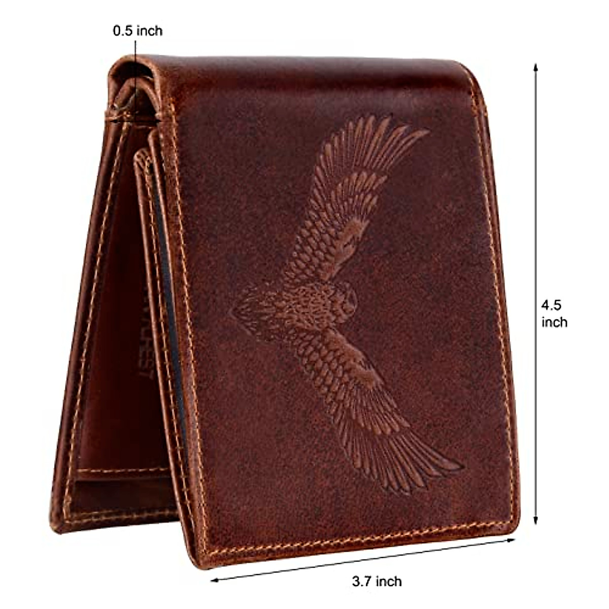 URBAN FOREST Zeus Leather Wallet & Accessory Set for Men, Caramel Brown, Casual