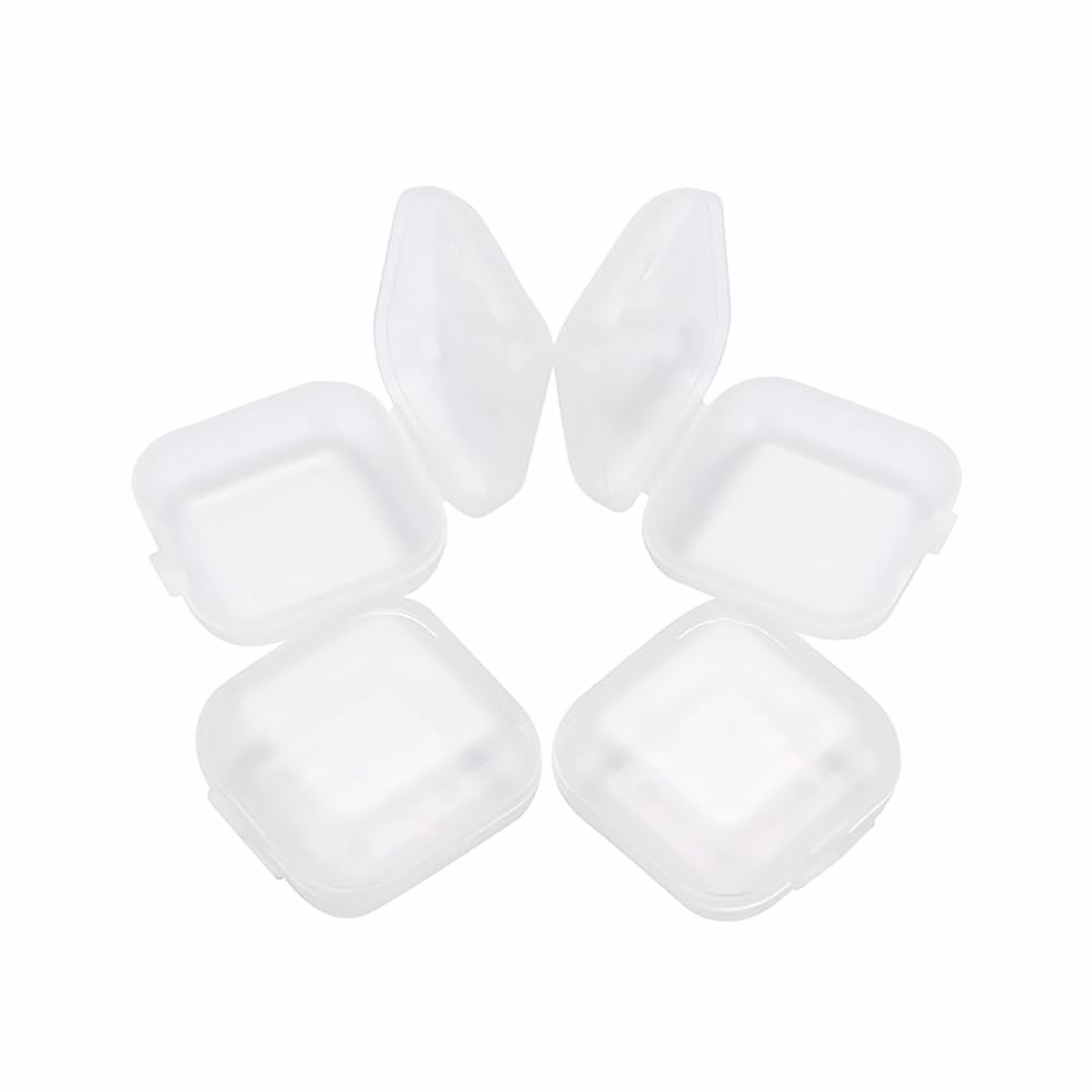 20 Pcs Mini Clear Plastic Box Ear Plug Bead Organizer Case Square Pill Case Craft Project Storage Container Small Item Earring Organizer Box