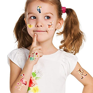 Konsait 24 Sheets Animal Temporary Tattoos for Kids(230+pcs), Zoo Jungle Sea Animal Fake Tattoos Waterproof Tattoo Sticker Decor for Children Boys Girls Animal Birthday Party Favor Gift Bags Filler