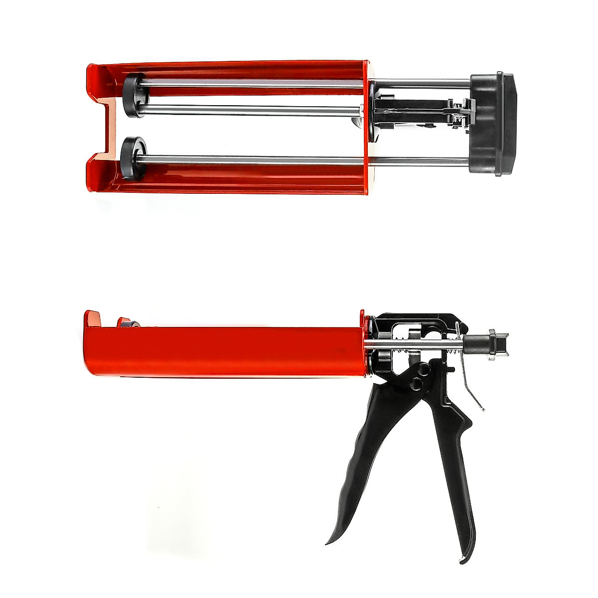 QWORK Epoxy Gun 400 mL/13.5 fl oz (1:1 Mix Ratio) Caulking Gun Effortless Silicone Sealant Caulk Gun, Dual Component Applicator for Panel Bond Gun