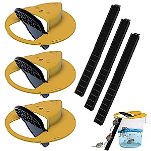 Mouse Trap - Bucket Mouse Trap - Flip and Slide Bucket Lid Mouse Trap - Rat Trap-5 Gallon Mouse Trap Bucket lid-Humane or Lethal-Multi Catch-Auto Reset-Indoor Outdoor-Reusable (3-Pack)