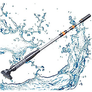 Handheld Pool Vacuum, 2200 mAh, 75+ mins Run time, 92'' Total Reach, Extendable Pool Cleaner, Twist Lock and Lightweight Design. Ideal for Spa, Small Swimming Pool Clean up, Gray