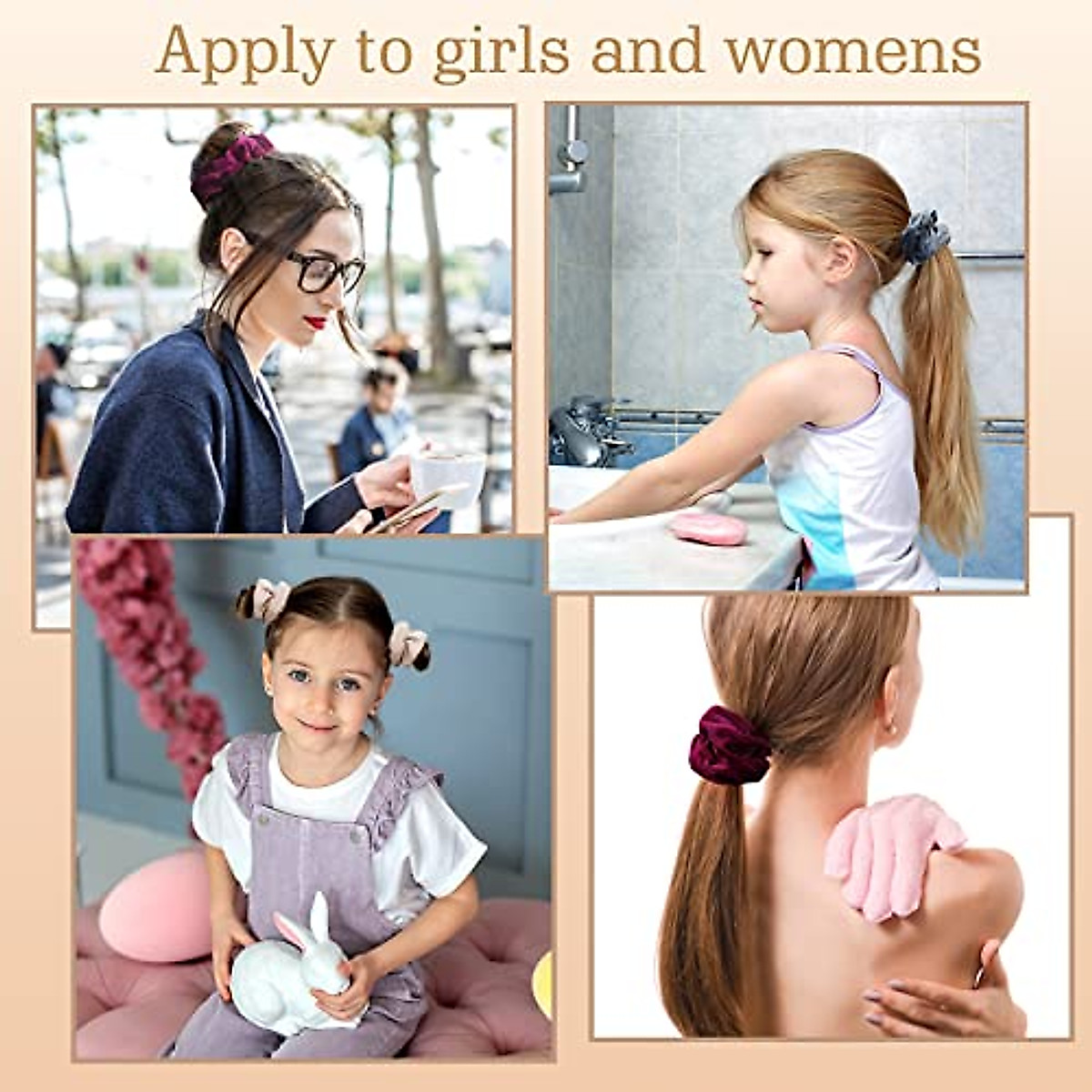 12 Pcs Big Hair Scrunchies Velvet Elastic Hair Bands Scrunchy, Large Hair Scrunchies for Women's Hair, Hair Ties Scrunchie Accessories Valentine's Day Christmas Gifts for Women Teenage Girls