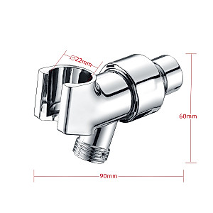 Purelux Adjustable Hand Shower Arm Mount with Brass Swivel Ball Connector, Chrome Showerhead Holder