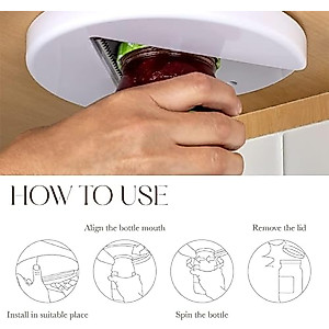 Bellemain Under Cabinet Jar Opener, 2-Pack, Premium Lid Gripper and Opener for Jars & Bottles, Ideal for Weak Grip & Seniors, EZ Install & EZ Off