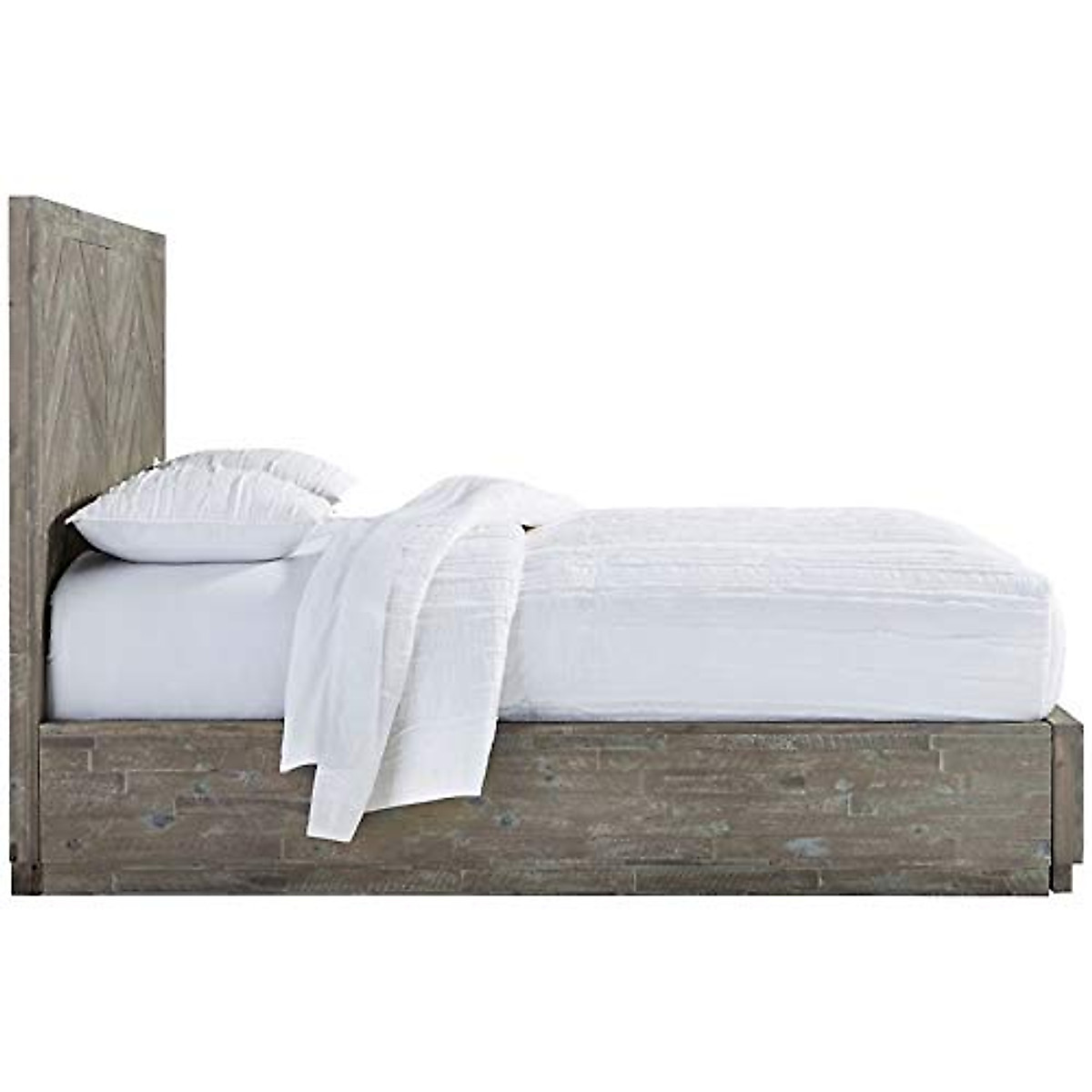 BOWERY HILL Modern Mahogany Solid Wood King Panel Platform Bed