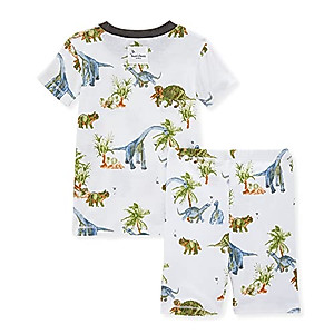 Burt's Bees Baby Baby Boys' Pajamas, Tee and Pant 2-Piece Pj Set, 100% Organic Cotton, Grazing Dinos