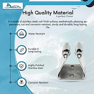 MARINE CITY Stainless Steel Gloss Polished Smooth Finish Strong Door Stopper Catch and Holder for Boats - RVs – Marines - Bedroom Doors - Home - Hardware Accessories (Height: 1-5/8 Inches) (1 Pcs)