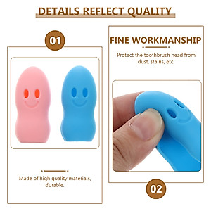 DOITOOL 4Pcs Silicone Toothbrush Head Cover Travel Toothbrush Head Cover Case for Outdoor Camping Travel Home