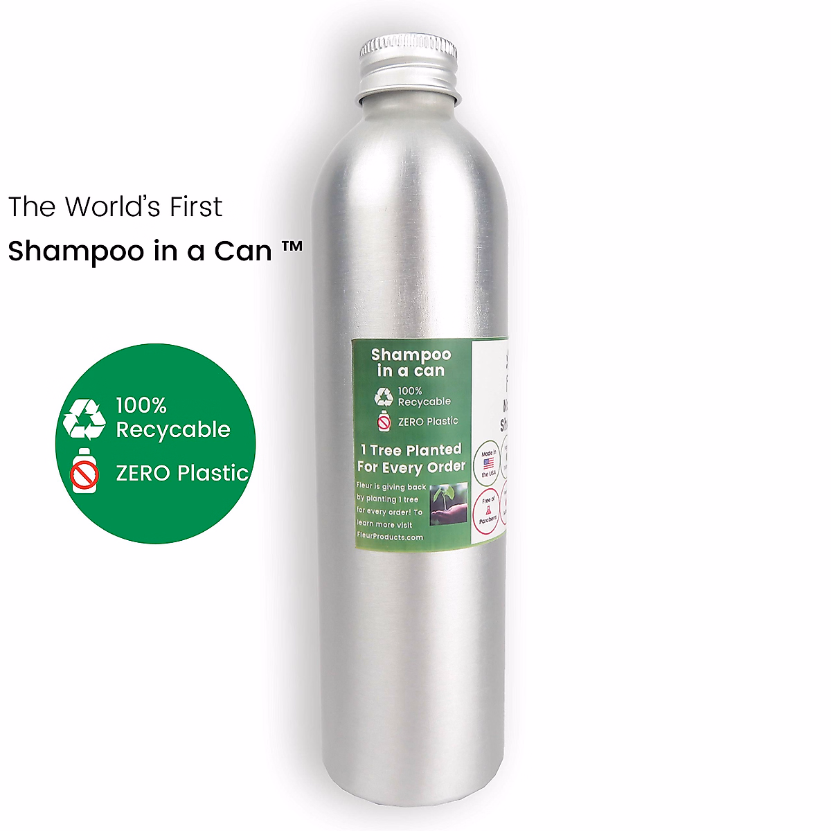 All Natural Eco Friendly Shampoo for Men, Women, & Kids - Sulfate Free, Vegan Friendly, Daily Shampoo - 8.0 oz