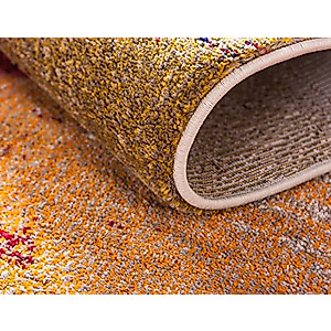 Unique Loom Estrella Collection Abstract, Rustic, Modern, Gradient, Distressed Area Rug, 5' 1" x 8' 0", Pink/Navy Blue