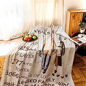 BLAMEZI 35 Years 35th Anniversary Throw Blanket Gifts, Gift for 35th Wedding Anniversary Valentine Gifts for Her Him Wife Husband Mom Dad Grandpa Grandma