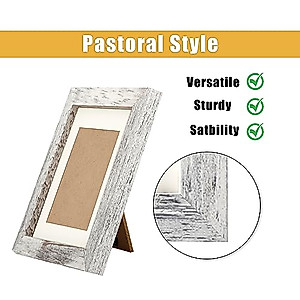 AVEAX 6x6 Picture Frame Display Pictures 4x4 with Mat or 6x6 Without Mat, Set of 4 Square Photo Frame for Wall or Tabletop White