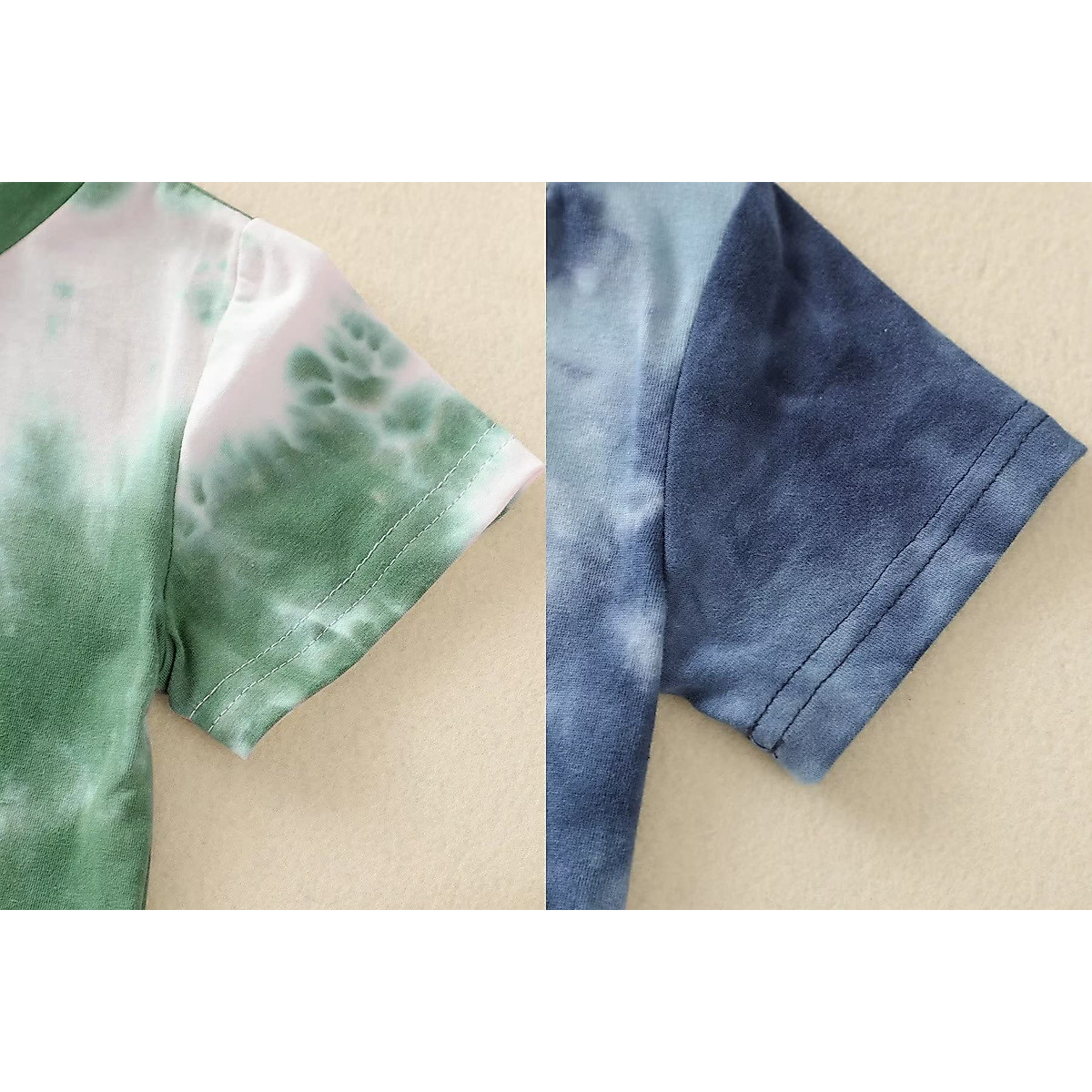 Toddler Baby Boy Summer Outfits Clothes Tie Dye Shirt and Short Set for Boys 4-Piece 2T