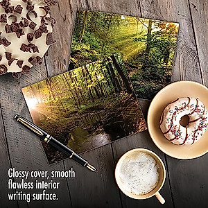 The Best Card Company - 20 Landscape Nature Note Cards Blank (4 x 5.12 Inch) (10 Designs, 2 Each) - Shining Through AM1735OCB-B2x10