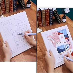 Y-Axis Punch Needle Embroidery Cloth 1 Yard (53.9 in. by 35.8In.) 100% Cotton, with 2 Fabric Marker Pens