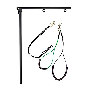 SHELANDY Pet Grooming arm with clamp for Large and Small Dogs - 35 inch Height Adjustable and Free Two No Sit Haunch Holder,Black