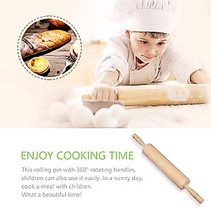 Classic Rolling Pin for Baking 18'' Long - Gifbera Beech Wood Dough Roller Pin with Handles for Bread Pastry Pizza Fondant Pie Crust