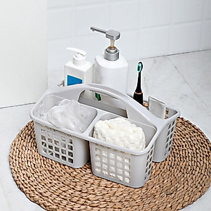 Generic 1PCS Portable Shower Basket,Hollow Out Storage Basket Plastic Storage Box Divided Storage Organizer for Bathroom(blue), AM0XEB0JXA7US