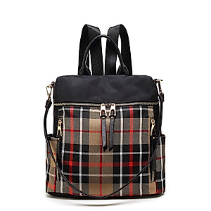 Nishi Plaid BackpackWaterproof Laptop Backpack for Travel School Daypack Neylon by Mia K. Farrow