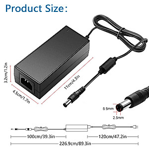 SHNITPWR 5V 5A DC Power Supply Adapter 5 Volt 5 Amp 25W AC 100V~240V to DC Converter Transformer LED Driver with 5.5x2.5mm DC Tip for WS2812B WS2813 LED Pixel Strip TV Box USB HUB Raspberry Pi