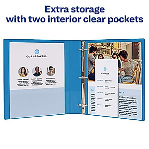 Avery Economy 3 Ring Binder, 1.5" Round Rings, 1 Blue Binder (03400)