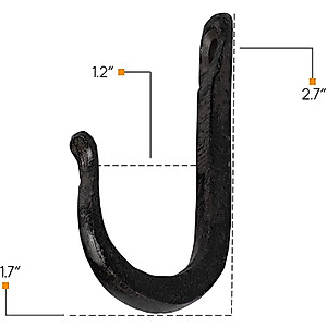 Rustic State Vagon Wall Mount Cast Iron Hooks Coat Towel Bag Hat Hanger Multiuse Entryway Railroad Spike Rack Black Set of 10