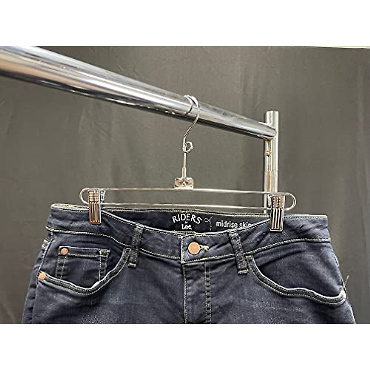 NAHANCO 12" Metal Skirt/Pant Hanger with Loop Hook, High Polished Chrome - 100/CTN.