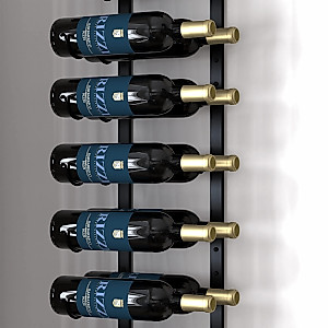 CharaVector Stainless Steel Wine Rack Wall Mounted 36 Bottles 2PCS, DIY 1/2/3 Wall Wine Rack, Matte Black Hanging Wine Rack, Double Sturdy Wall-Mounted Wine Racks, Home and Kitchen Decor