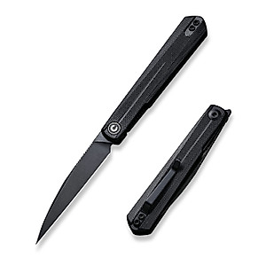CIVIVI Clavi Folding Knife, Front Flipper Knife for Everyday Carry, 3.06" Nitro-V Steel Blade Black G10 Handle Pocket Knife for EDC C21019-1