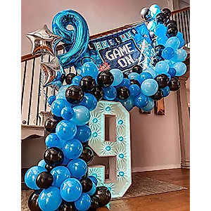 10inch Pearl Dark Blue Pearl Black Balloons 100pcs Perfect for Birthday Party Bridal Baby Shower Engagement Wedding Party Decor (Blue)