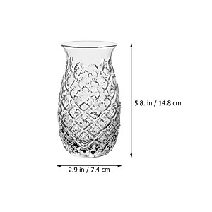 Angoily Tiki Pineapple Glasses Cocktail Glasses Whiskey Glass Tumbler Mug Cup for Barware Kitchen Drinking Water Beer 480ml