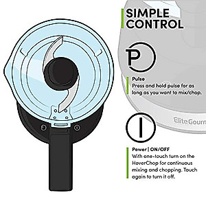 Elite Gourmet EMC4423 Maxi-Matic Patented Electric HoverChop Vegetable Food Prep Processor Chopper, Up/Down Chopping Motion, Chop, Grind, Emulsify, Puree, Mince, Touch Screen Keypad