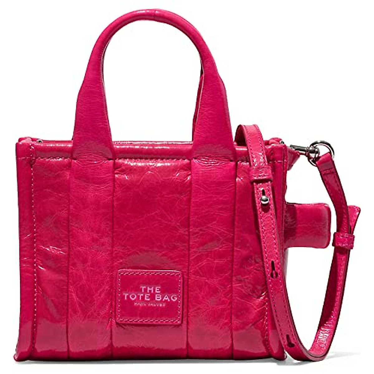 Marc Jacobs The Crinkle Leather Micro Tote Magenta One Size
