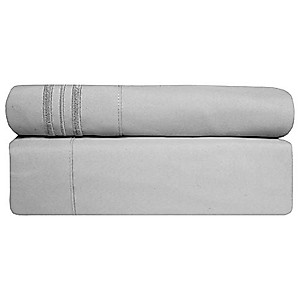 King Size Sheets - Breathable Luxury Bed Sheets with Full Elastic & Secure Corner Straps Built In - 1800 Supreme Collection Extra Soft Deep Pocket Bedding Set, Sheet Set, King, Silver