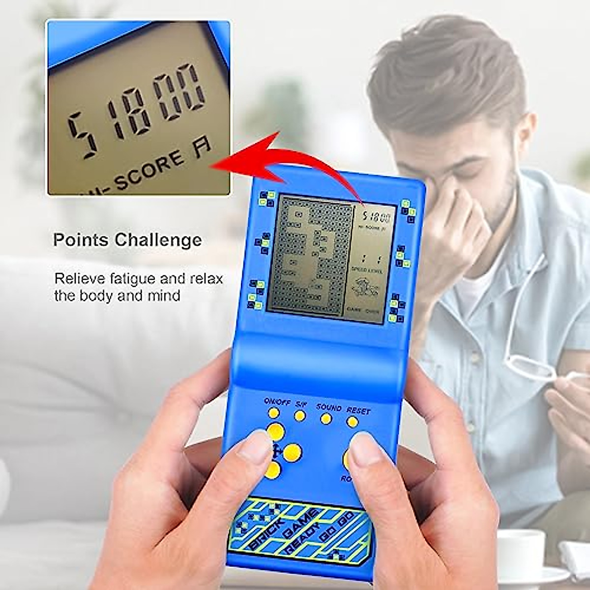 Large Screen Nostalgic Puzzle Player Handheld Brick Game Console Classic Video Game Console Built-in 23 Games