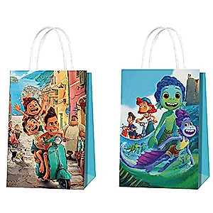 ANYMONYPF 16 Packs of Luca Paper Bag Theme Party Gift Bag Birthday Gift Bag Snack Candy Bag Childrens Party Supplies
