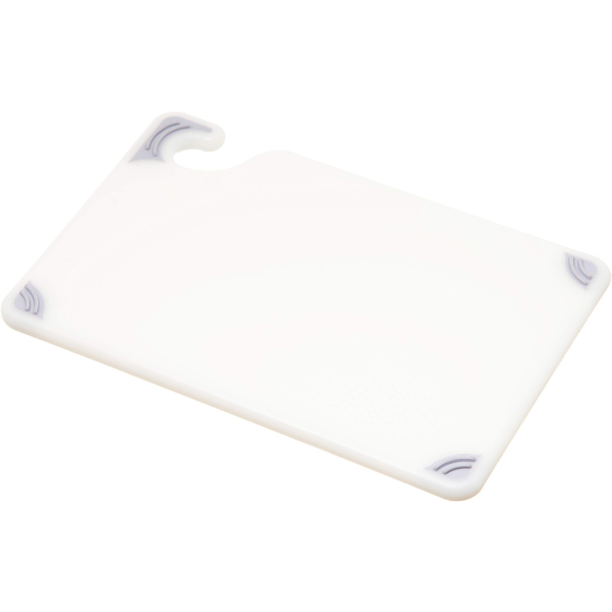 San Jamar Saf-T-Grip Plastic Cutting Board with Safety Hook, 6" x 9" x 0.375", White