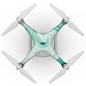 Design Skinz Design Skinz Swirling Mint Acrylic Marble Full-Body Wrap Decal Skin-Kit Compatible with The Drone DJI Spark