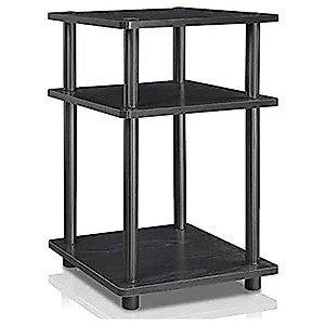 Furinno Turn-N-Tube Easy Assembly Multipurpose End Table / Side Table / Sofa Table / Nightstand, Round Tubes, Blackwood