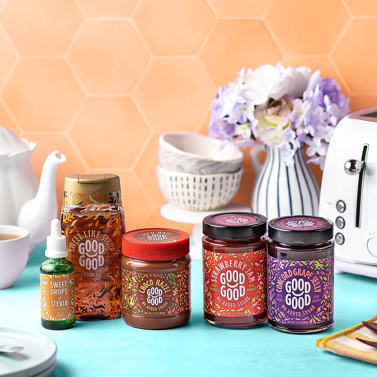 GOOD GOOD No Added Sugar Concord Grape Jelly - Keto Friendly Jelly - Low Carb, Low-Calorie and Vegan - Diabetic Friendly - 12oz / 330g (Pack of 1)