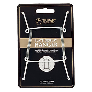 TRIPAR 5-7.5-Inch White Vinyl Plate Wire Wall Plate Hanger