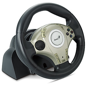 Genius TwinWheel F1 Vibration Feedback F1 Racing Wheel for PS2 and PC