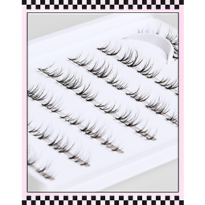 Jiocolor Manga Lashes Eyelashes 7 Pairs Lashes Natural Faux Mink Lashes Pack Fluffy False Eyelashes Cat Eye Lashes Curl False Eyelashes JE03 wispies Lashes