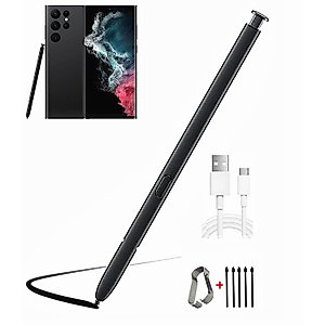 yuzhiyong Galaxy S22 Ultra Stylus Pen Replacement for Samsung Galaxy S22 Ultra 5G Touch Stylus Pen S Pen(Without Bluetooth) Replacement Tips/Nibs and 30cm USB-A Cable (Phantom Black)