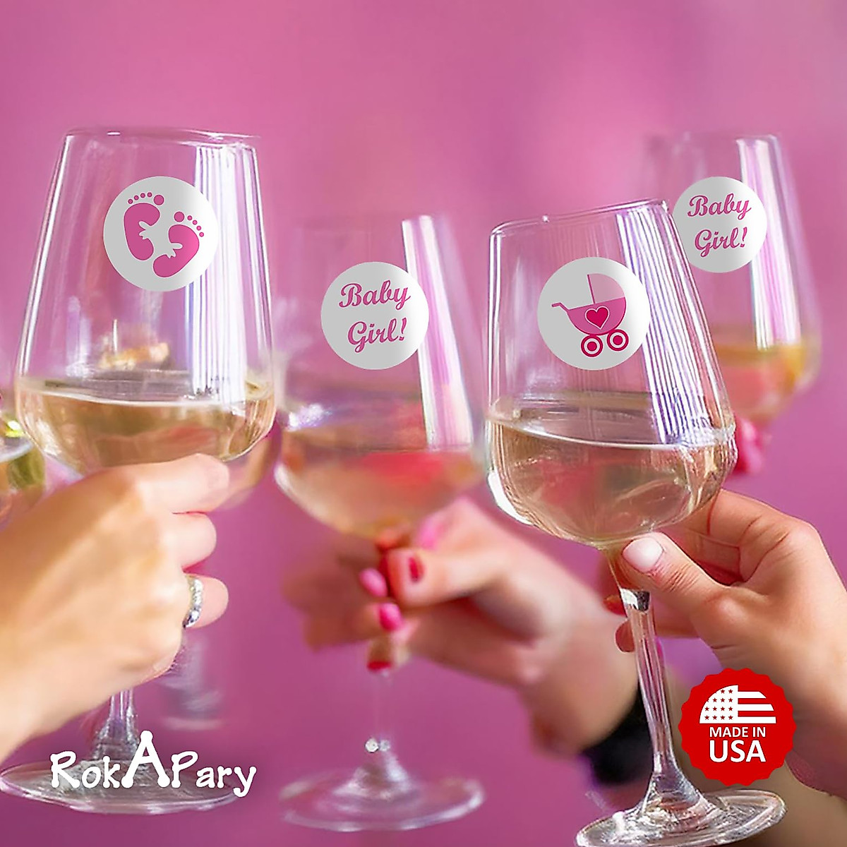 324 Pink Its a Girl Baby Shower Favors Stickers for Baby Shower Or Baby Sprinkle Party Decorations, Baby Shower Kisses Stickers, Baby Shower Pink Favors Labels, Its a Girl Kisses. Made in USA