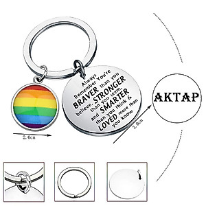 AKTAP LGBT Rainbow Gay & Lesbian Pride Keychain Pansexual Gifts Transgender Pride