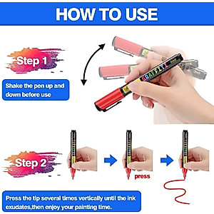 Emooqi Acrylic Paint Pens, 18 Colors Acrylic Paint Markers Paint Pens Paint Makers for Rocks Craft Ceramic Glass Wood Fabric Canvas -Art Crafting Supplies