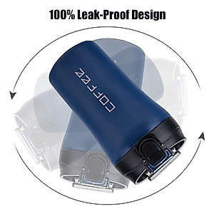 14 oz Travel Coffee Mug, 2 Pack Vacuum Insulated Coffee Travel Mug Spill Proof with Lid and Straw, Stainless Steel Reusable Coffee Tumbler for Hot and Cold Drinks, Gift for Men and Women(Red Blue)